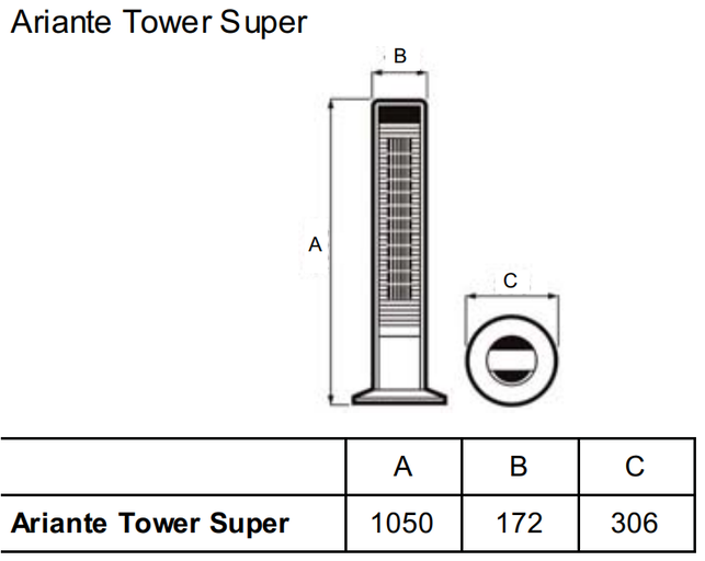 Ventilátor Vortice Ariante Tower Super